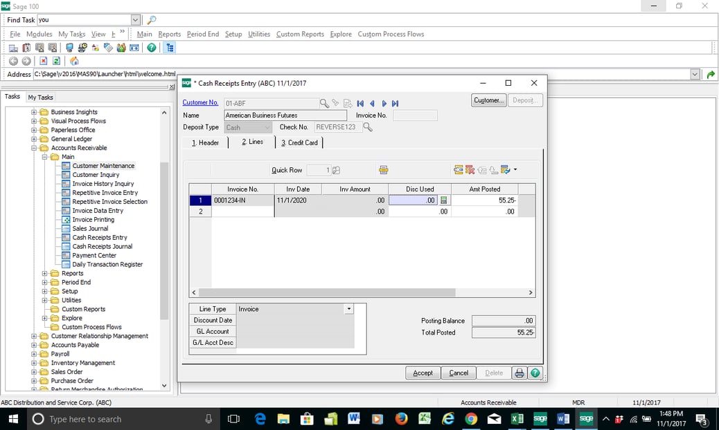 Sage 100 Consultant Tip: Accounts Receivable Double Posted Payments